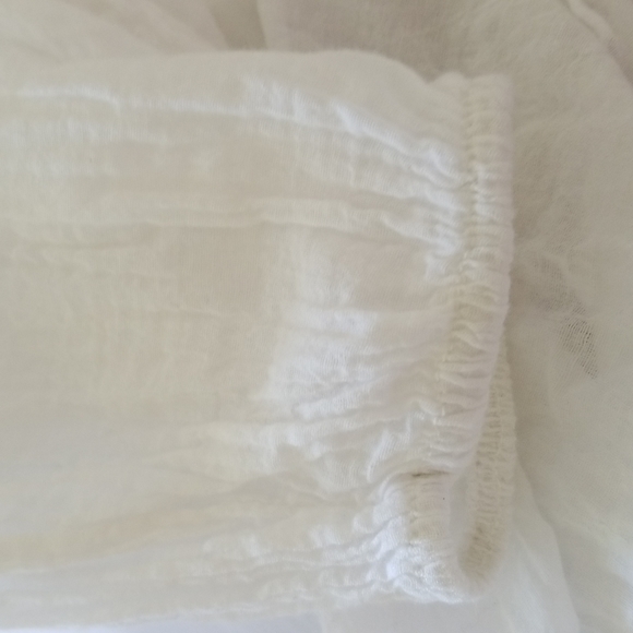 Scandal-Italy | Tops | White Sheer Gauze Peasant Blouseaccent Vest ...